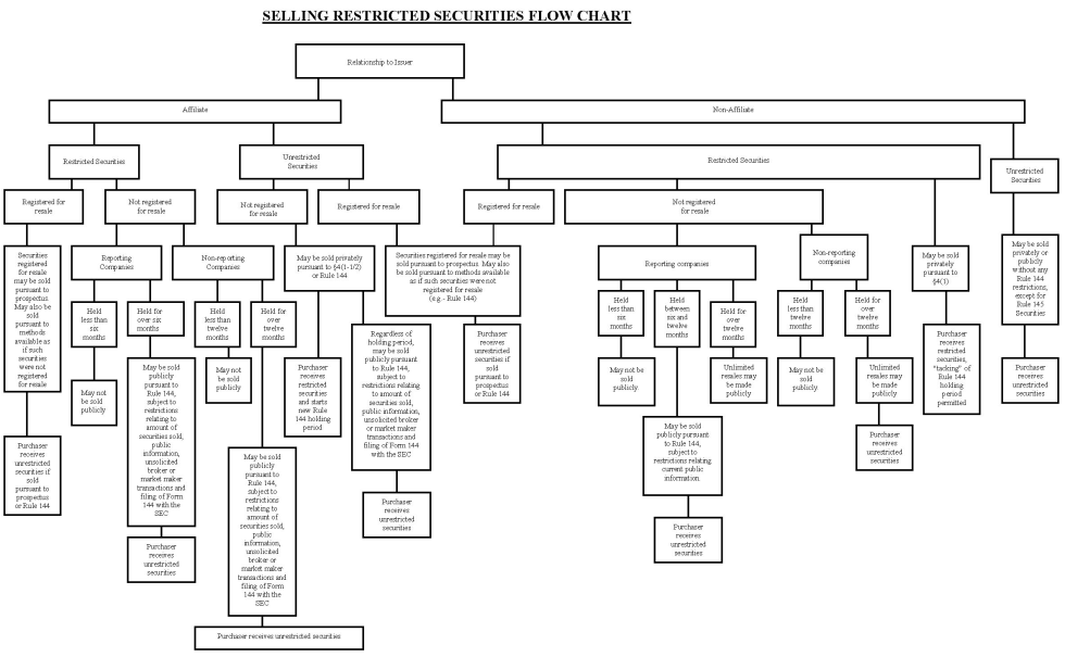 Selling Restricted Securities Flowchart | Kaufman McGowan PLLC Selling ...
